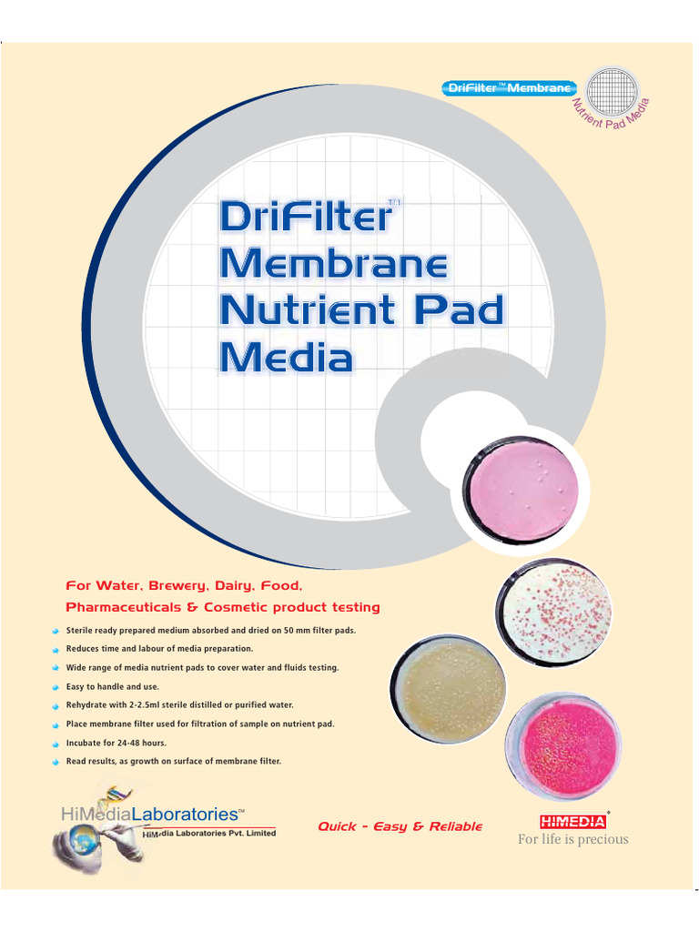 HiMedia DriFilter Nutrient Pads Guide | PDF | Membrane Technology ...