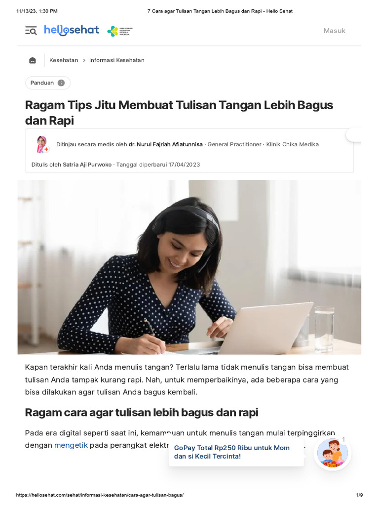7 Cara Agar Tulisan Tangan Lebih Bagus Dan Rapi - Hello Sehat | PDF