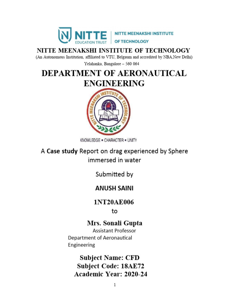 1nt20ae006 CFD Assignment | PDF | Fluid Dynamics | Drag (Physics)