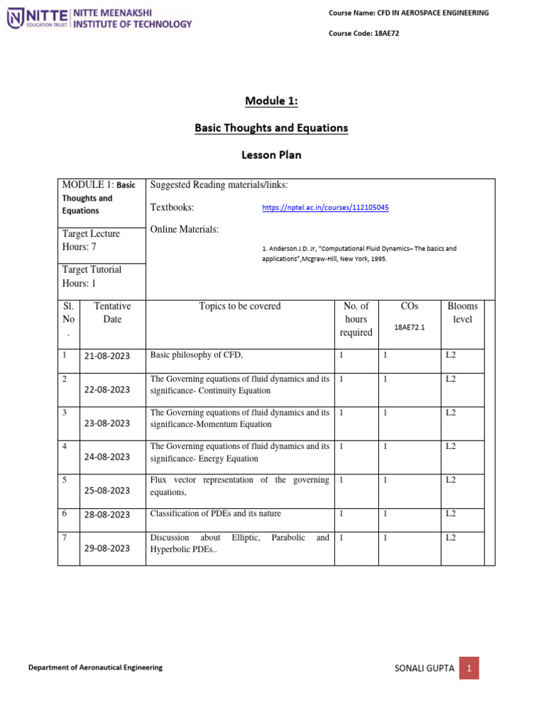CFD Unit 1 | PDF | Computational Fluid Dynamics | Partial Differential Equation
