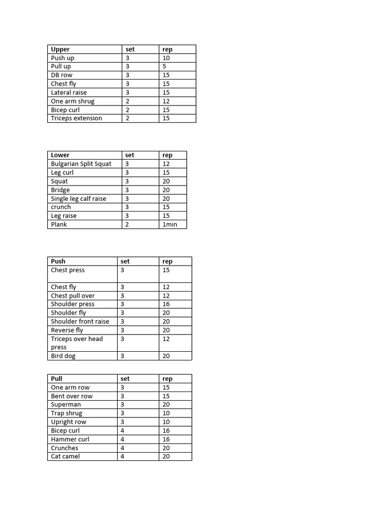 Home Workout Program | PDF | Weight Training | Physical Exercise
