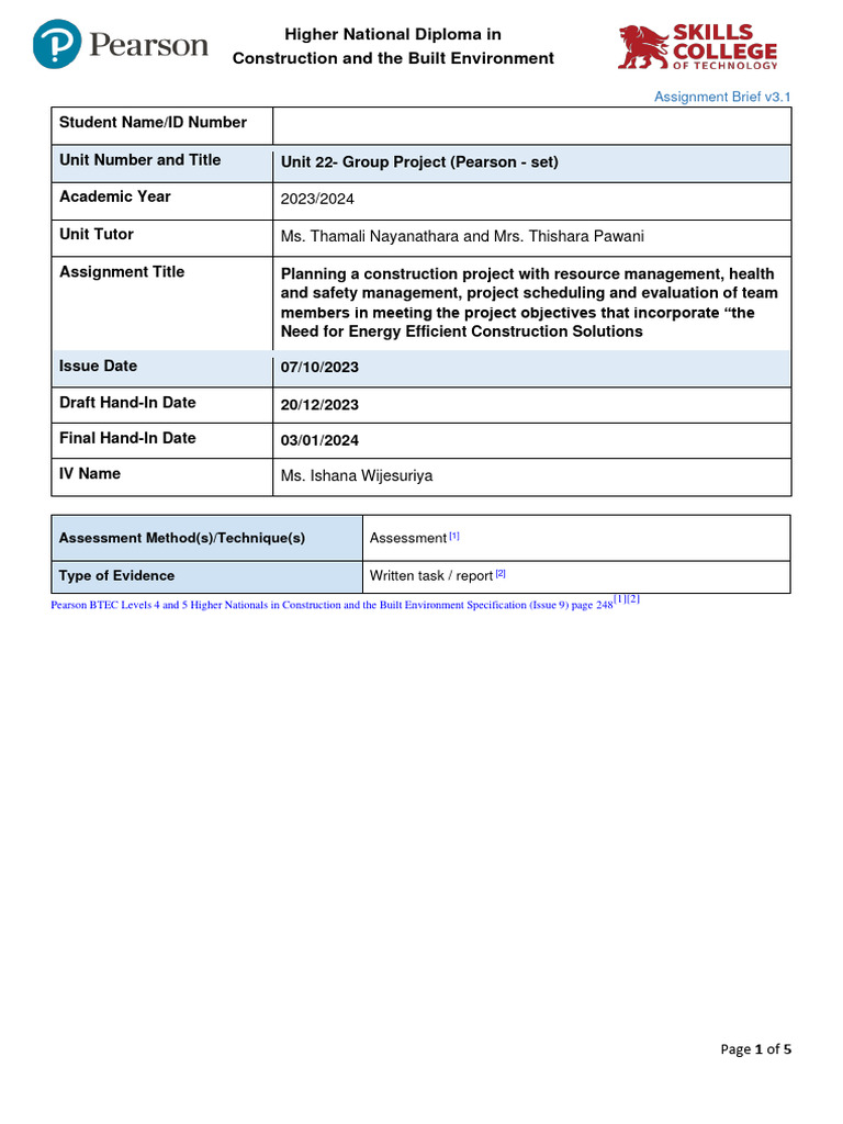 Unit22 - Group Project - LO1,2,3,4 - v3.1-1 | PDF | Building Information Modeling