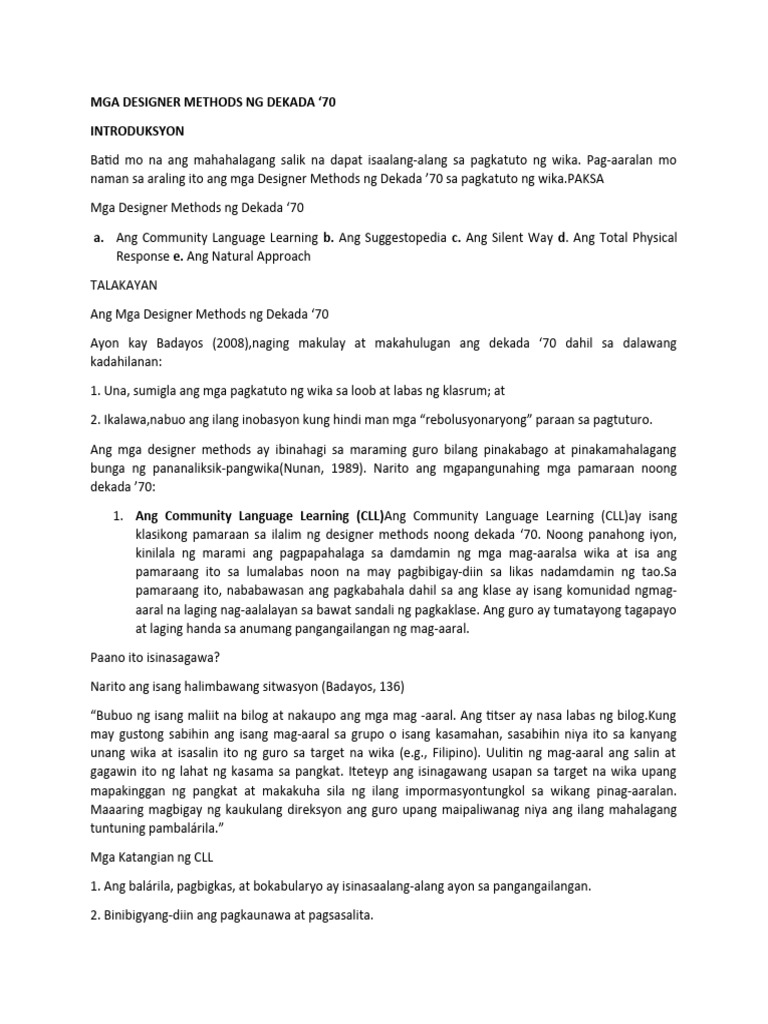Mga Designer Methods NG Dekada | PDF