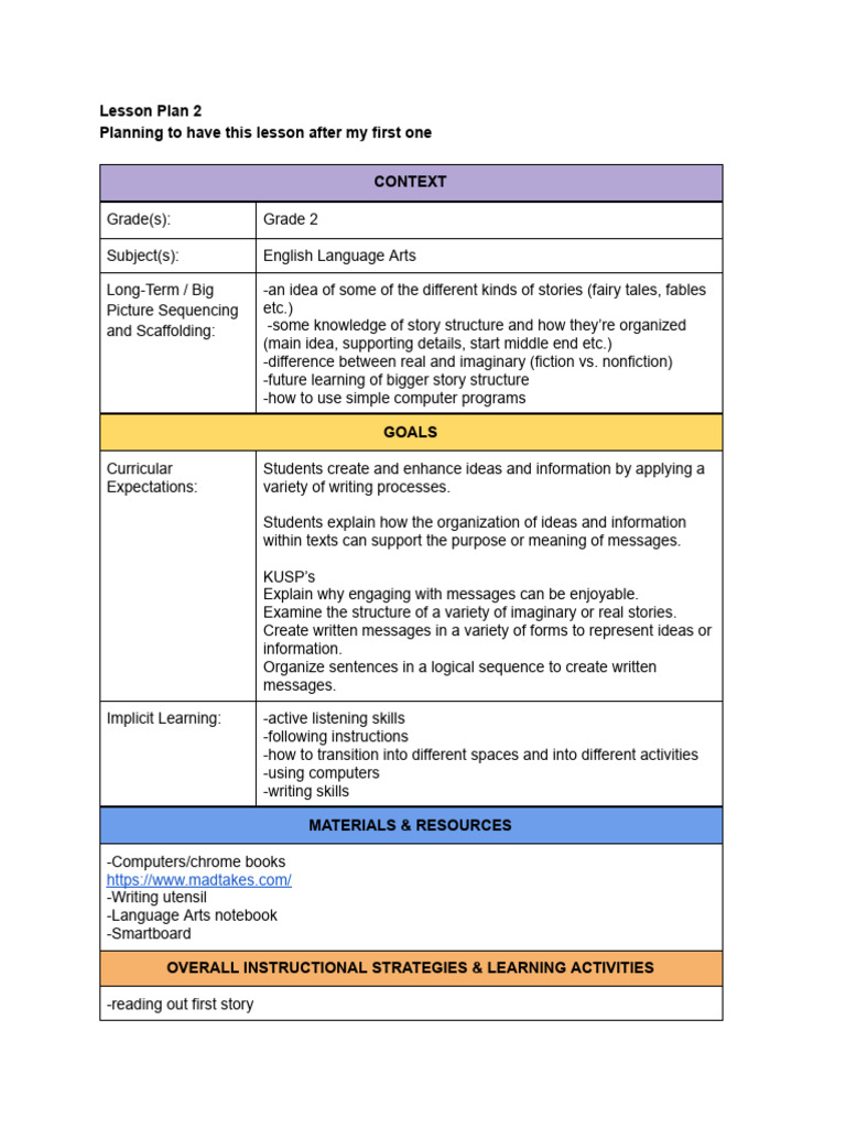 Lesson Plan 2 | PDF | Hierarchy | Lesson Plan
