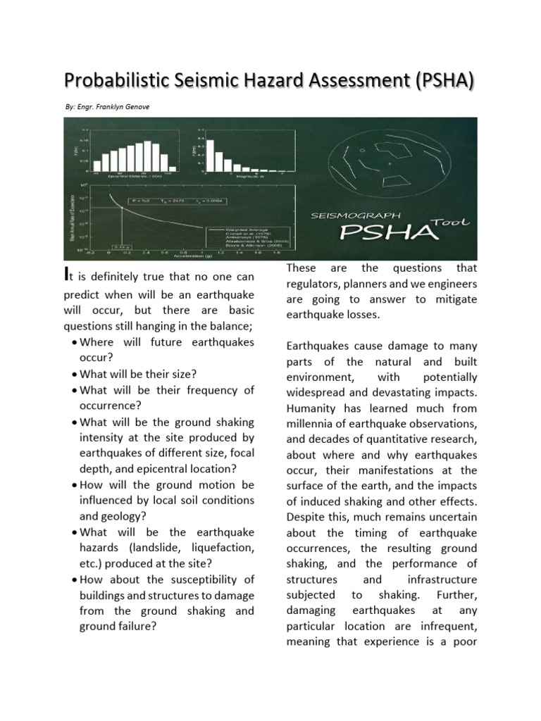 PSHA | PDF | Earthquakes | Hazards