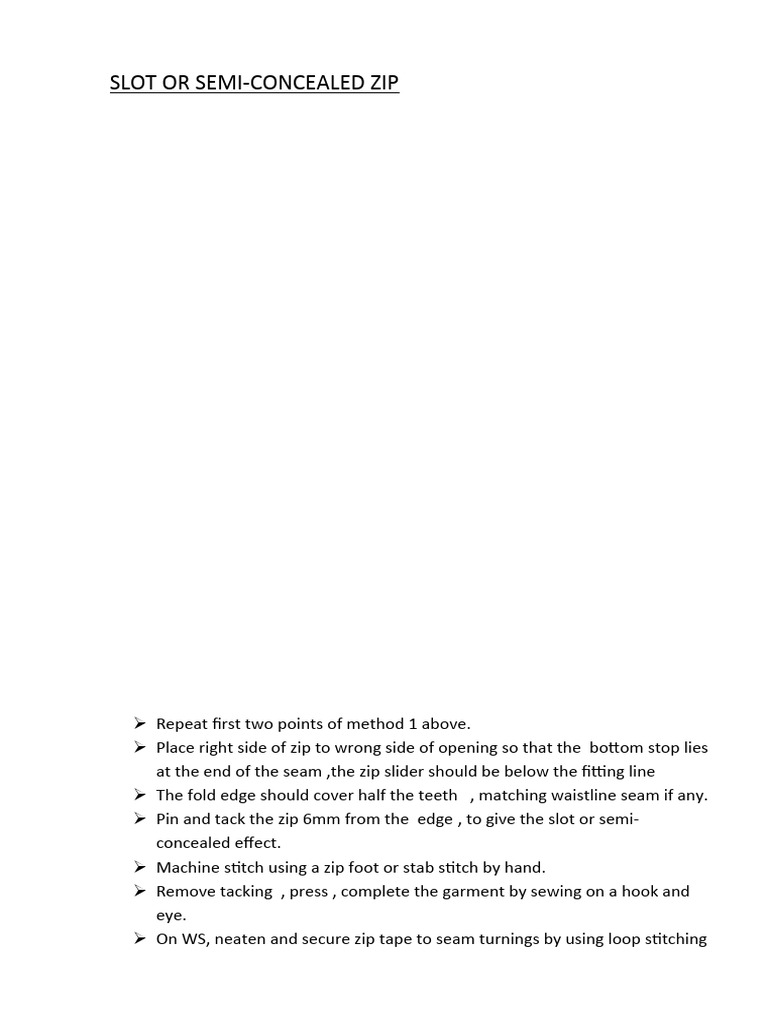 SLOT or SEMI-concealed Zip | PDF