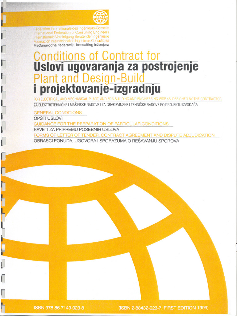 FIDIC_Zuta Knjiga - Uslovi Ugovaranja Za Postrojenje i Projektovanje ...