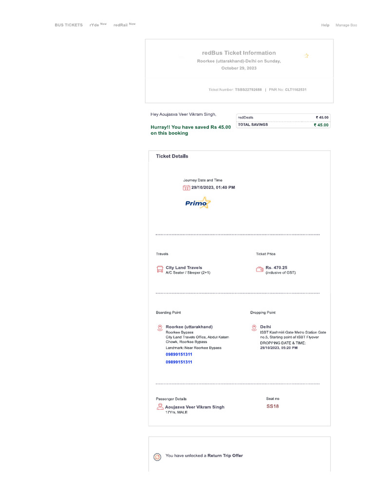 Bus Ticket - PDF 2 | PDF