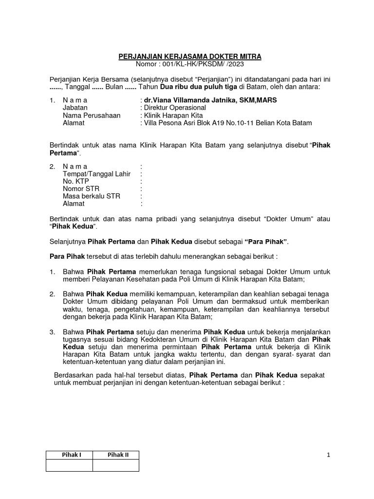 Draf Mou Dokter | PDF