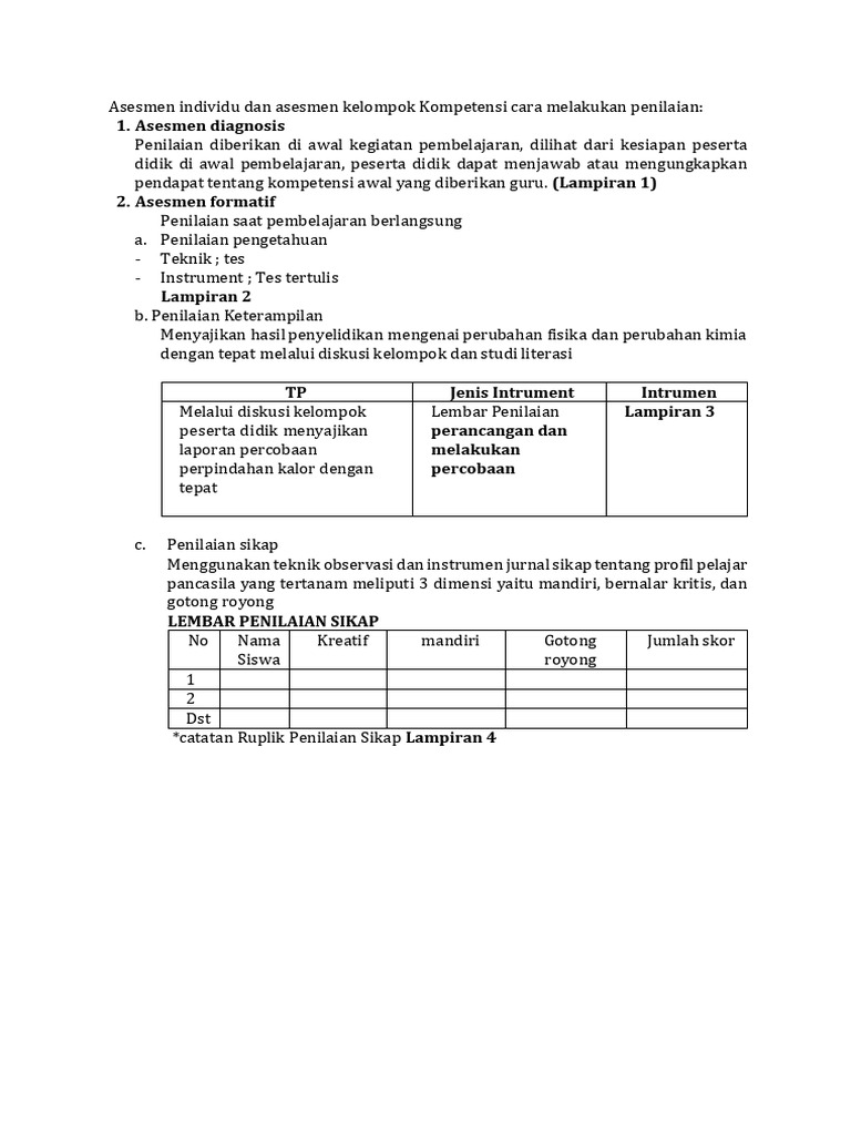 Lampiran PENILAIAN | PDF | Sains & Matematika