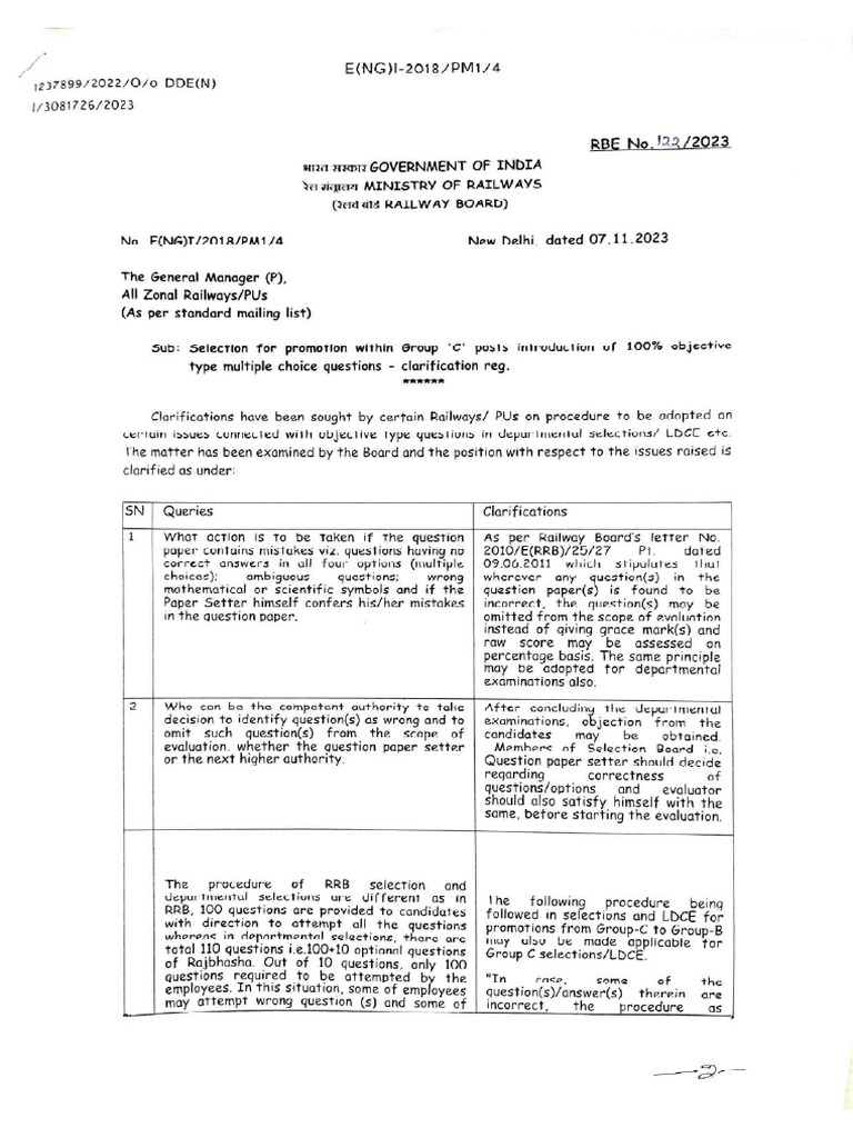 Rbe 2023 122 Selection 100 Objective Clarification Readarding Mcq Pdf