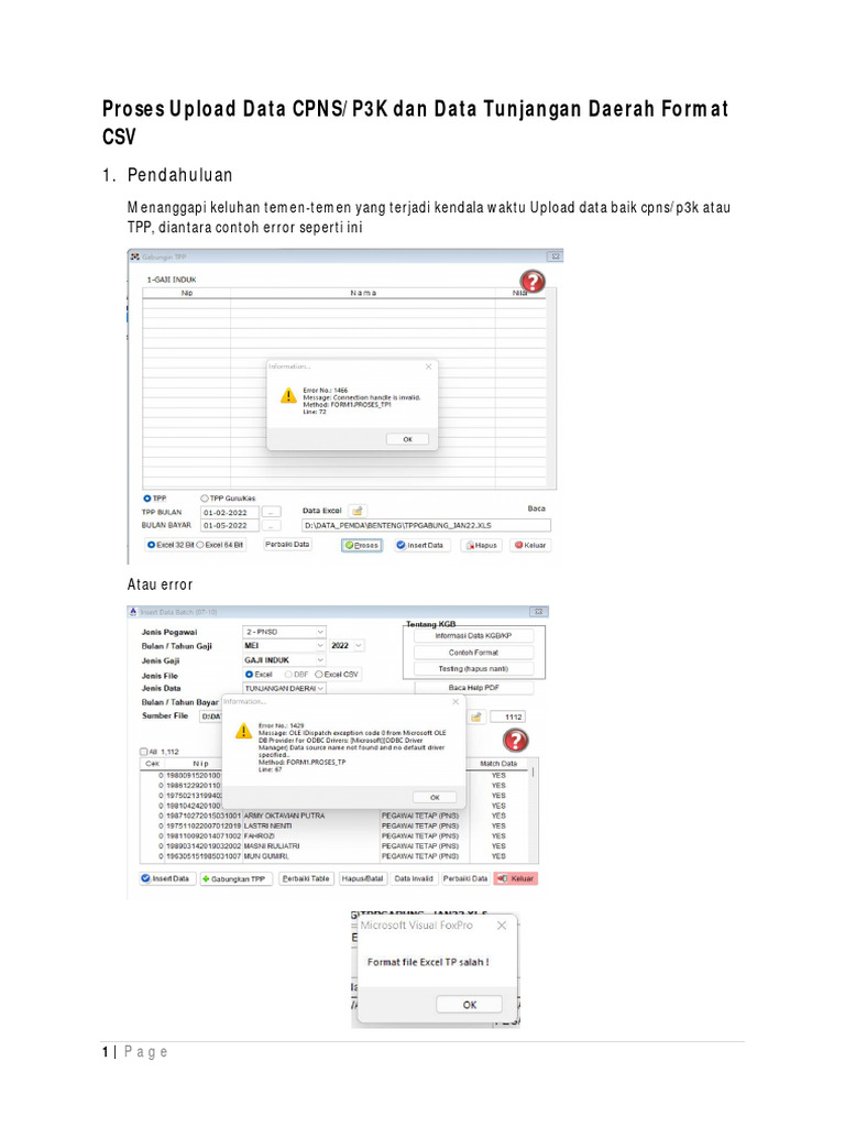 Proses Upload Data CPNS/P3K CSV | PDF
