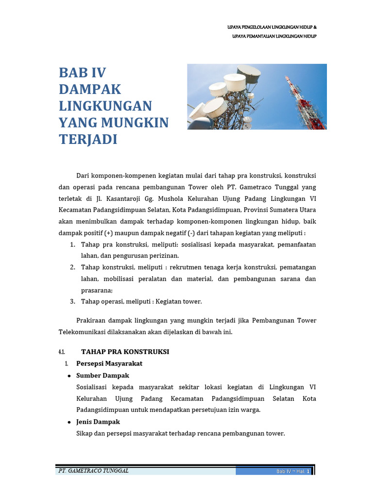 Oke-Bab 4 - Dampak Lingkungan Yang Mungkin Terjadi | PDF