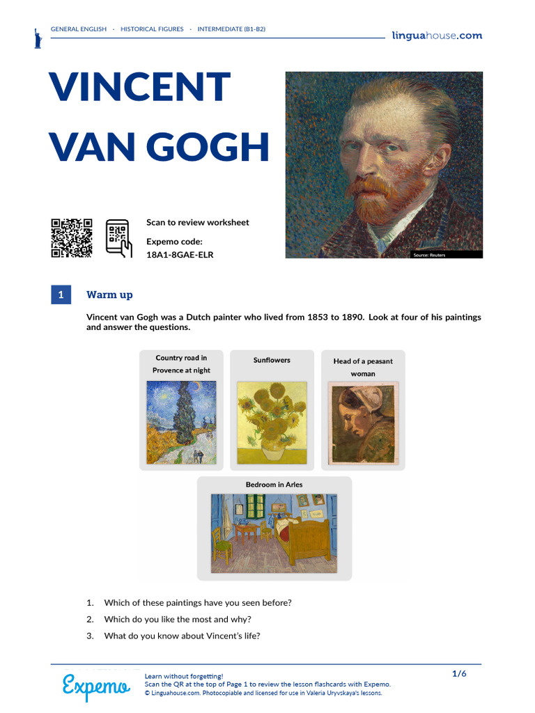 Vincent-Van-Gogh-American-English Lesson | PDF