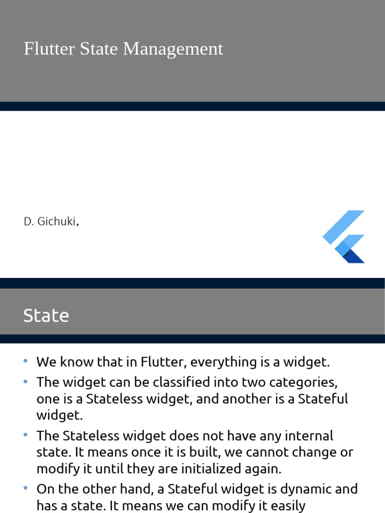 Flutter State Management 1 | PDF | Mobile App | Computer Science