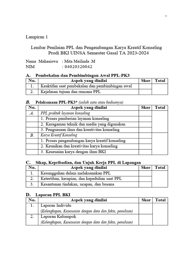 Panduan PPL Bki 2023 | PDF