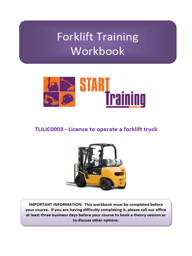 Forklift Training Student Workbook | PDF | Forklift | Manufactured Goods