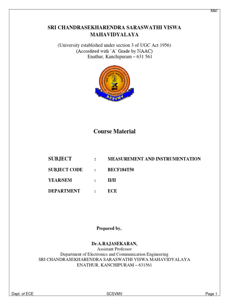 A Rajasekaran Measurements and Instrumentation | PDF | Accuracy And ...