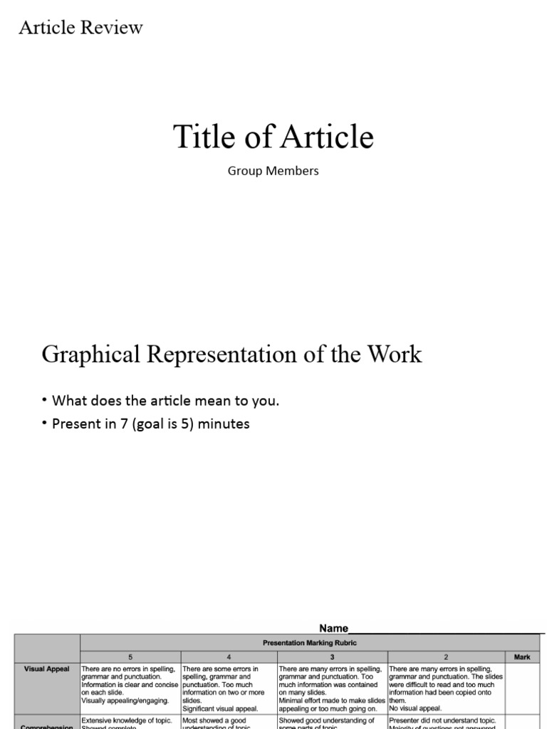 Article Review Template | PDF