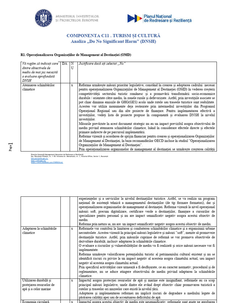C11. Analiza DNSH | PDF