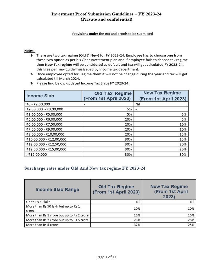 Investment Proof Submission Guide FY 2023-24 | PDF | Loans | Tax Deduction