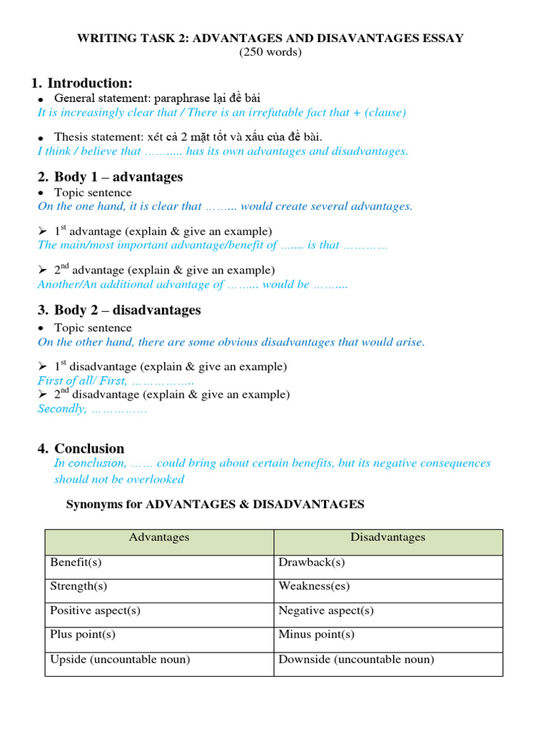 WRITING TASK 2. Advantages | PDF