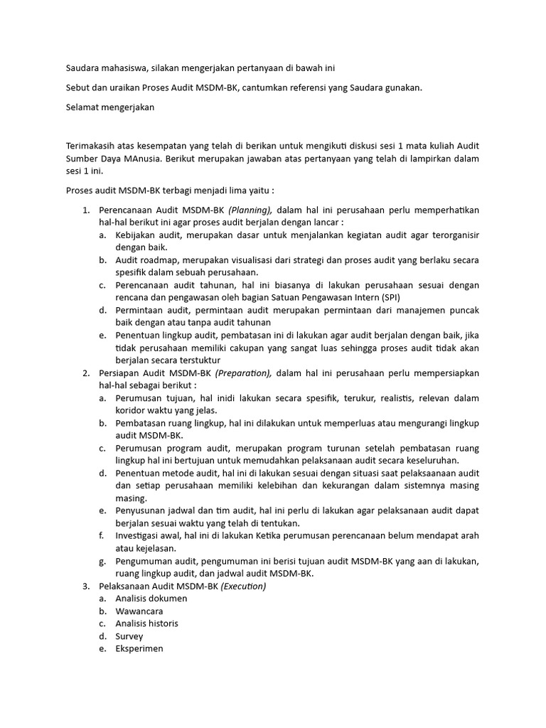 Audit SDM | PDF