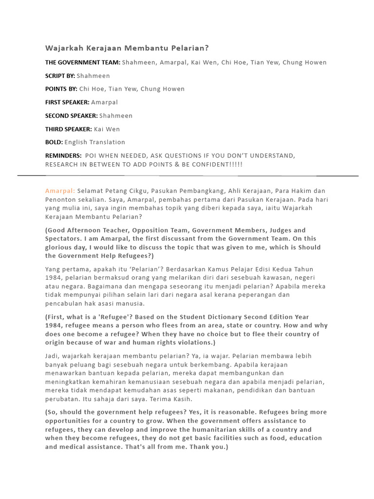 Malay Debate Script | PDF