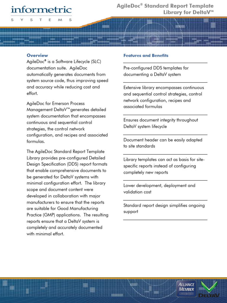 AgileDoc Standard Report Template Library For DeltaV | PDF | Library ...