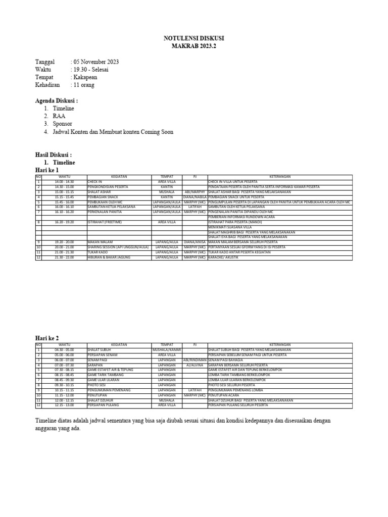 Notulensi Pertemuan 5 | PDF