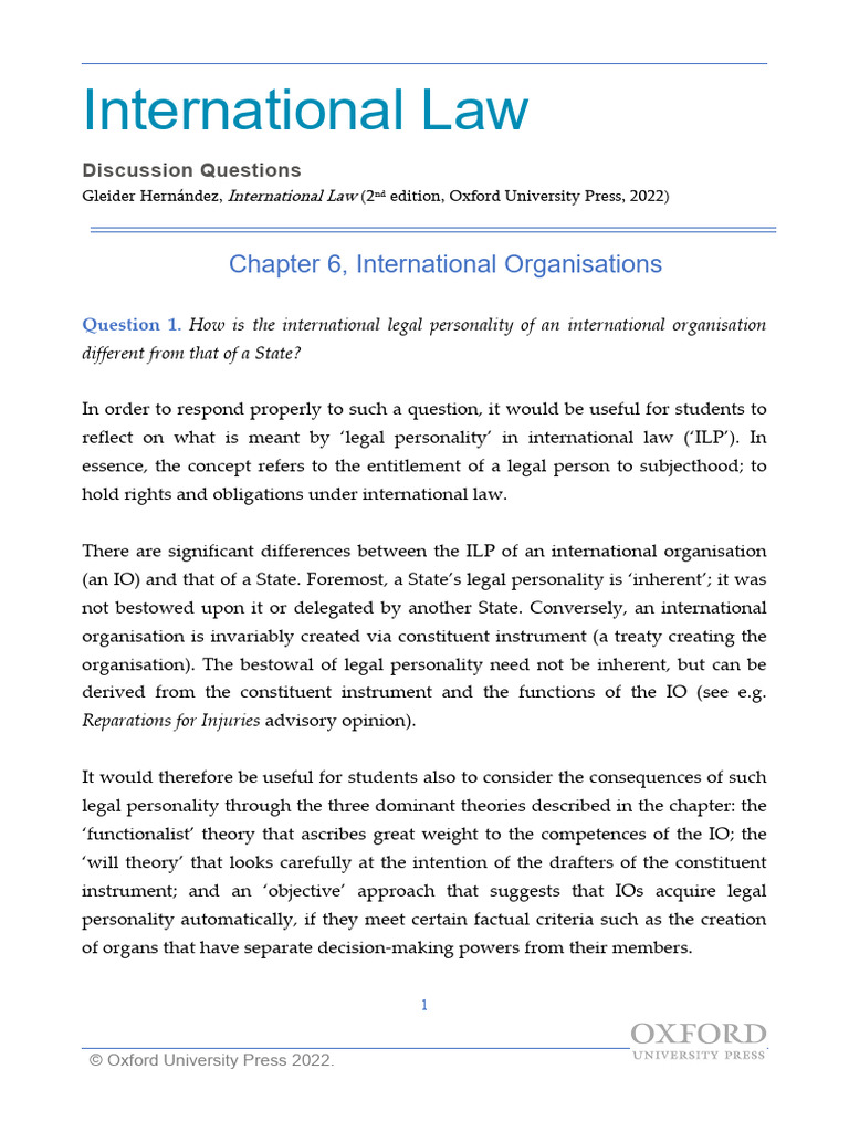 Chapter 6 Discussion Questions | PDF | United Nations Security Council ...