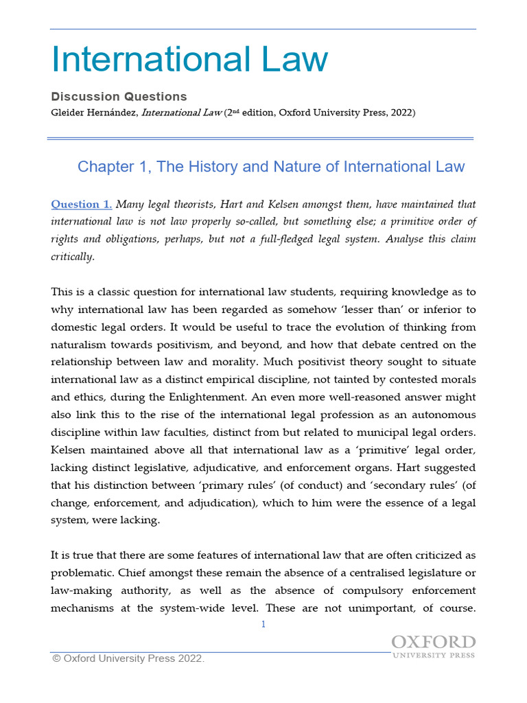 Chapter 1 Discussion Questions | Download Free PDF | International Law | Justice