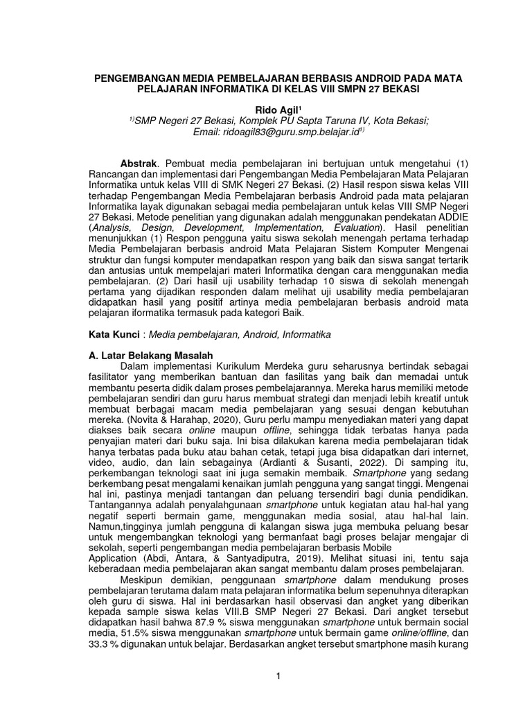 Rido Agil - KTI - Informatika Fun | PDF