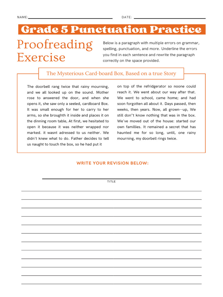 Grade 5 Proofreading Exercise: Punctuation | PDF | Foreign Language ...
