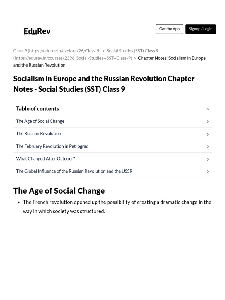 History Grade 9 Chapter 2 Notes (Edurev) | PDF | Bolsheviks | Vladimir ...