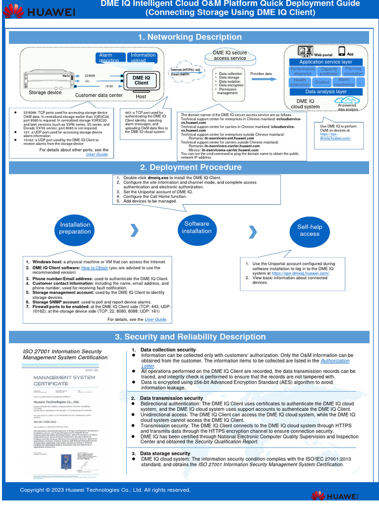 DME IQ Intelligent Cloud O&M Platform Quick Deployment Guide (Connecting Storage Using DME IQ ...