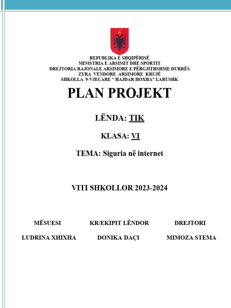 Plan Projekt KL 8 | PDF