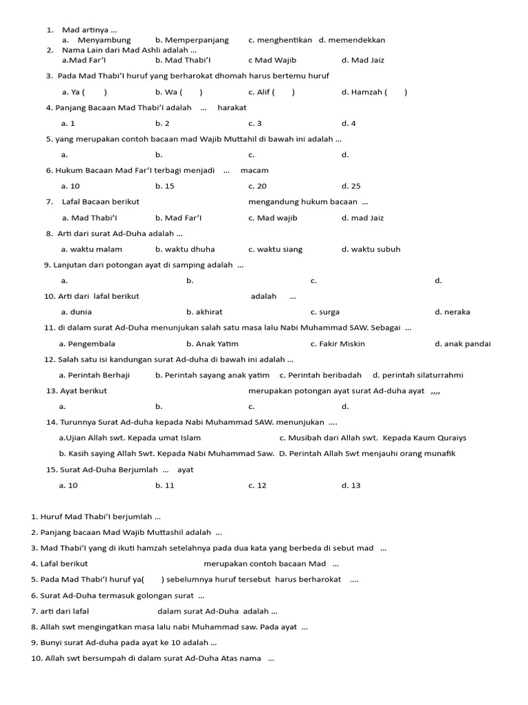 Panduan Mad dan Surat Ad-Duha | PDF