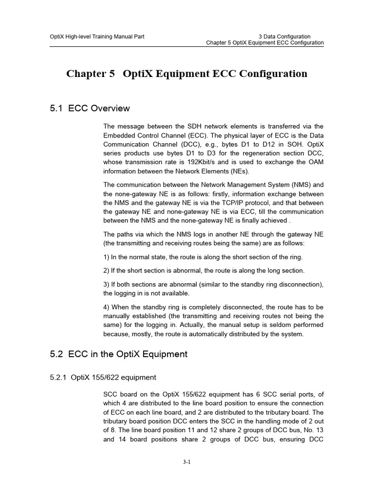 05--OptiX Equipment ECC Configuration | PDF | Computer Network | Error ...