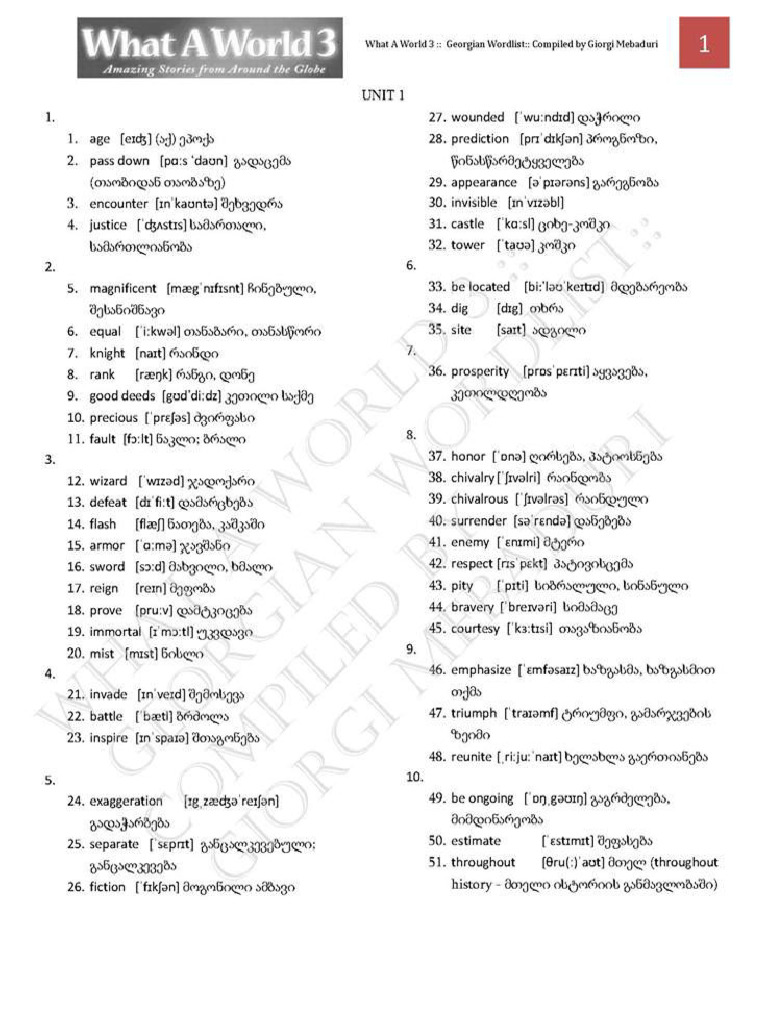 What A World 3 Wordlist | PDF
