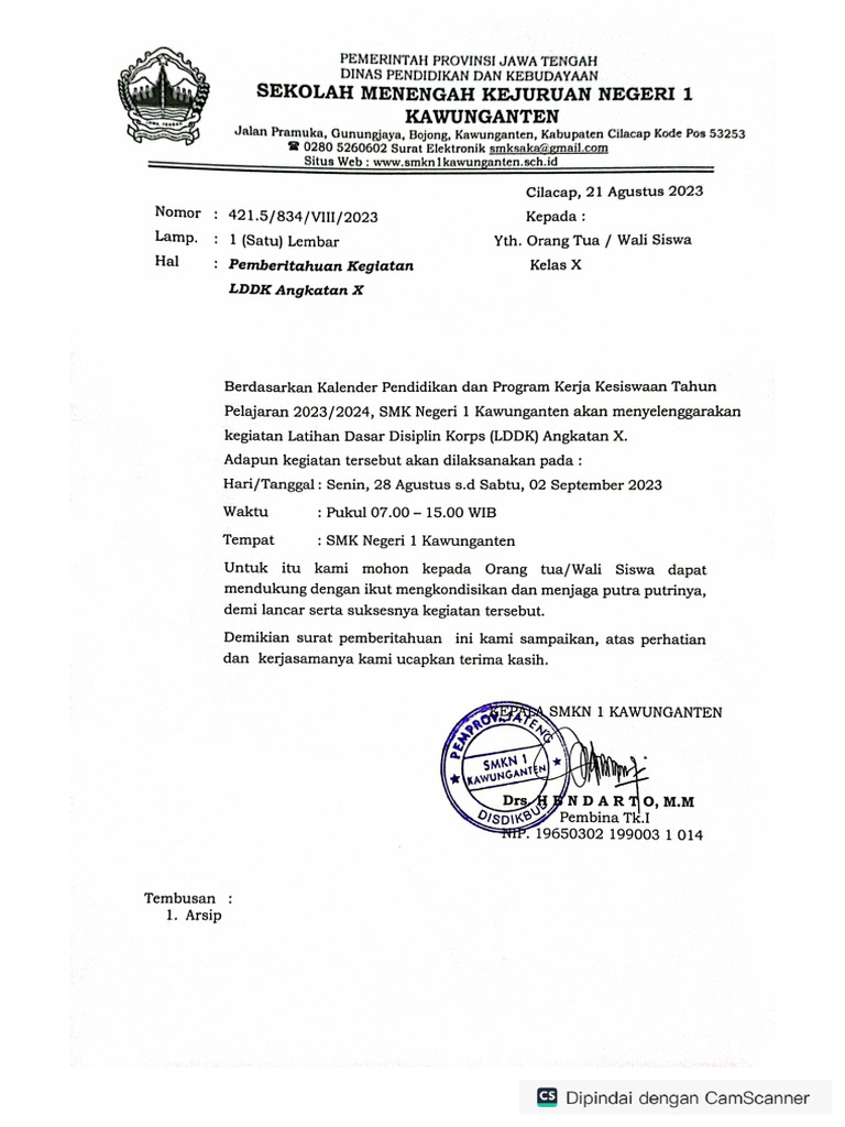 Surat Pemberitahuan & Izin LDDK 23 | PDF