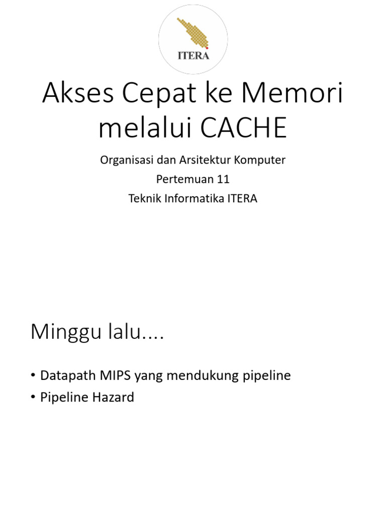 Cache dan Hirarki Memori Komputer | PDF