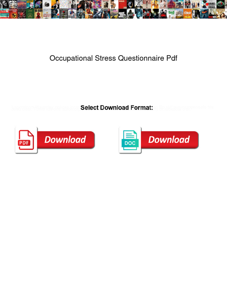 Occupational Stress Questionnaire PDF | PDF | Stress (Biology) | Nursing