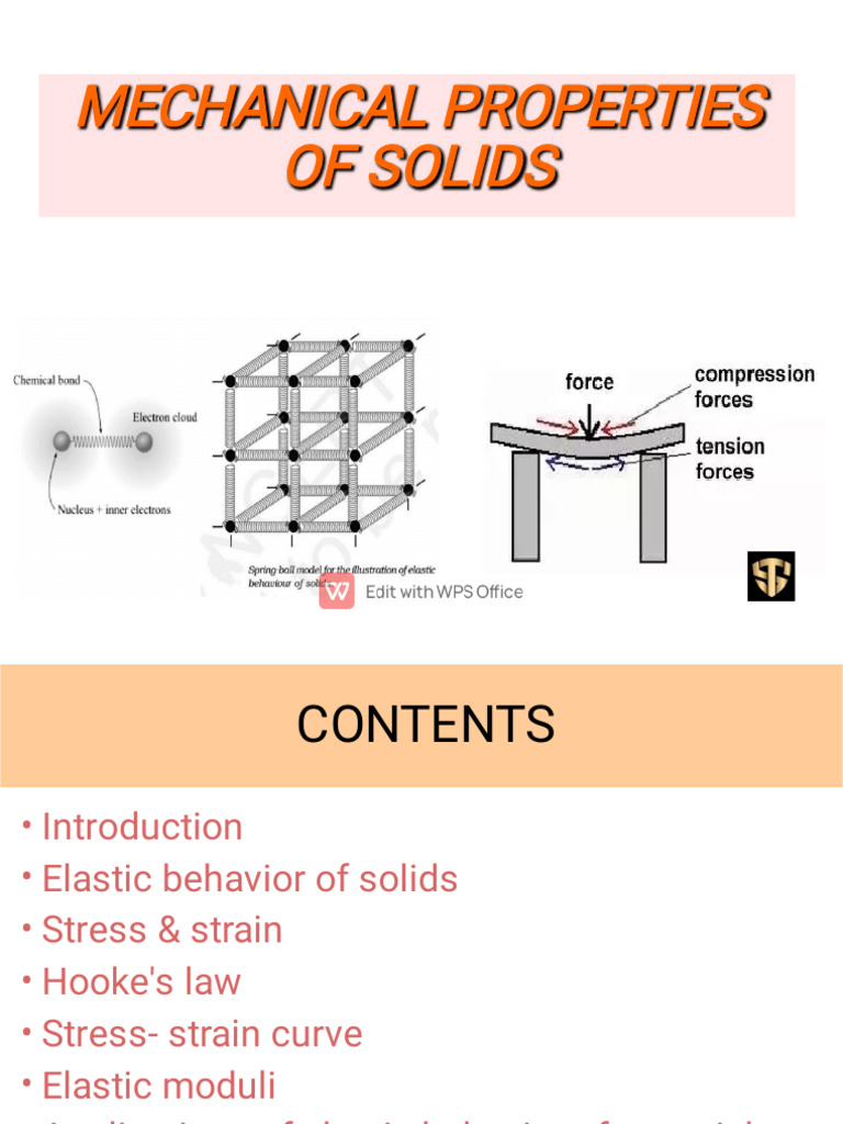 Mechanical Properties of Solids Notes | PDF | Elasticity (Physics ...
