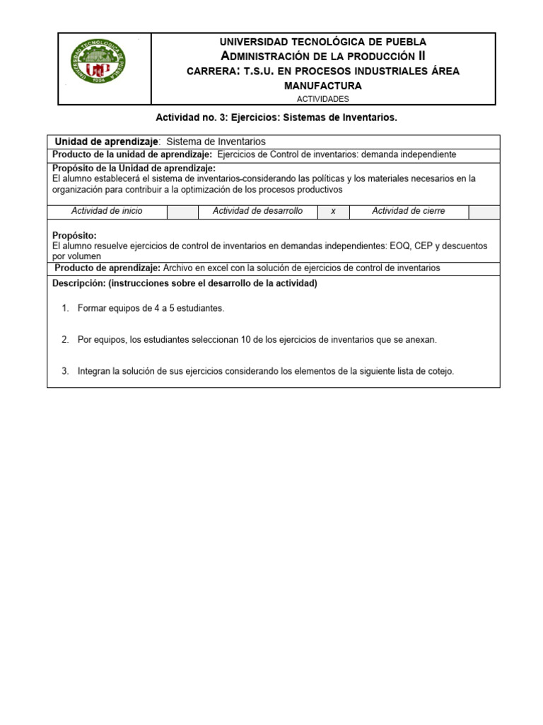 Act-3 Ejercicios-Inventarios 2023 | PDF | Inventario | Logística