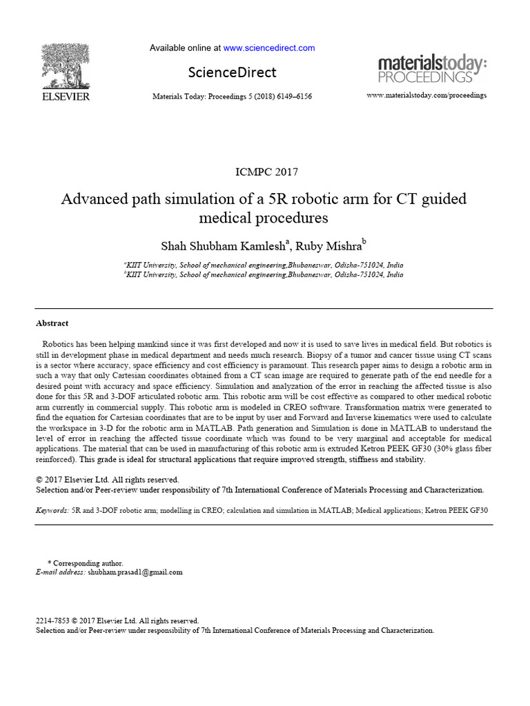 1 s2.0 S2214785317332091 Main | PDF | Robotics | Simulation