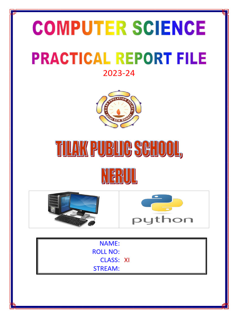 STD Xi Comp Sci Practical Report File | PDF | Fahrenheit | Computer Science
