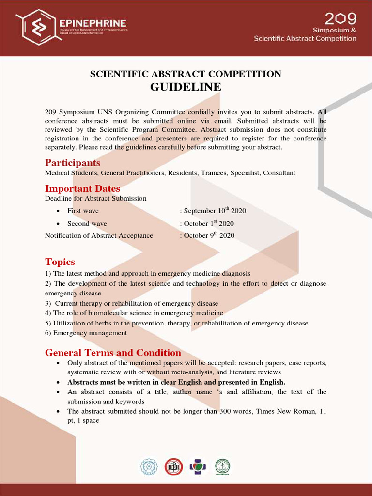 Epinephrine Scientific Abstract Competition | PDF | Abstract (Summary ...