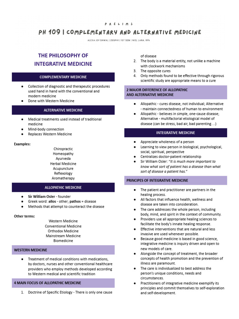 PH 109 - Prelims | PDF | Alternative Medicine | Qi