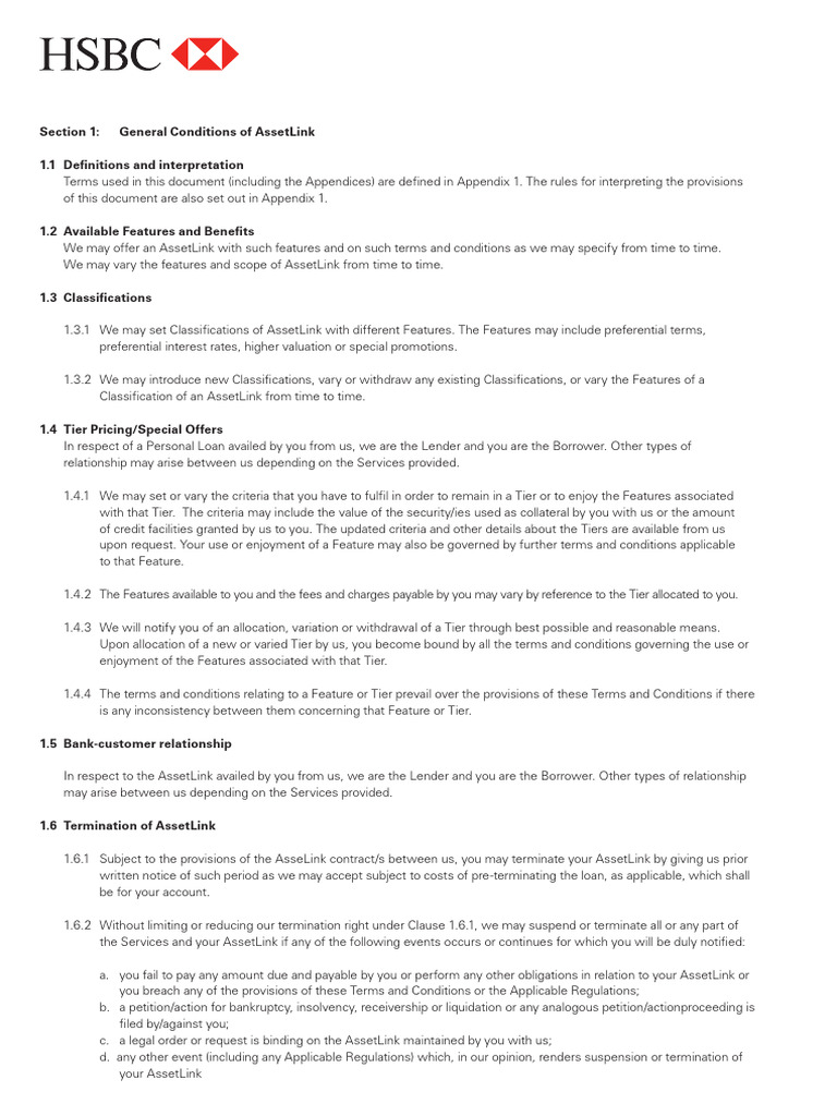 Hbap Asset Link TNC Form | Download Free PDF | Debits And Credits ...